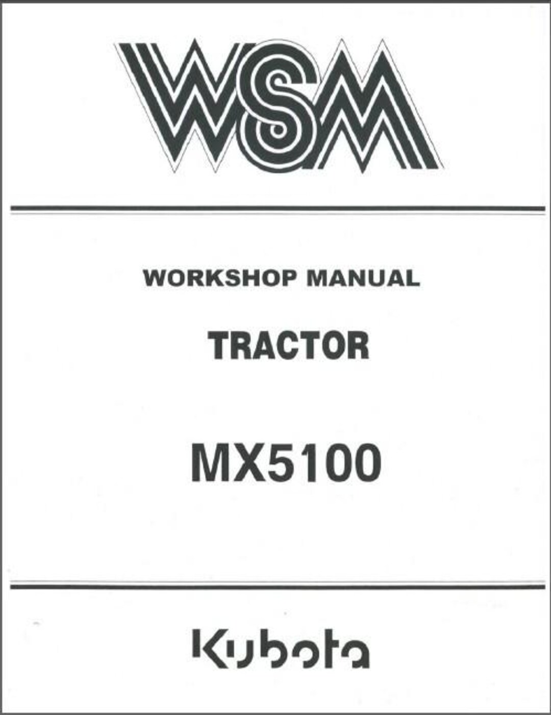 Kubota MX5100 Tractor WSM Service Repair Workshop Manual - Etsy UK