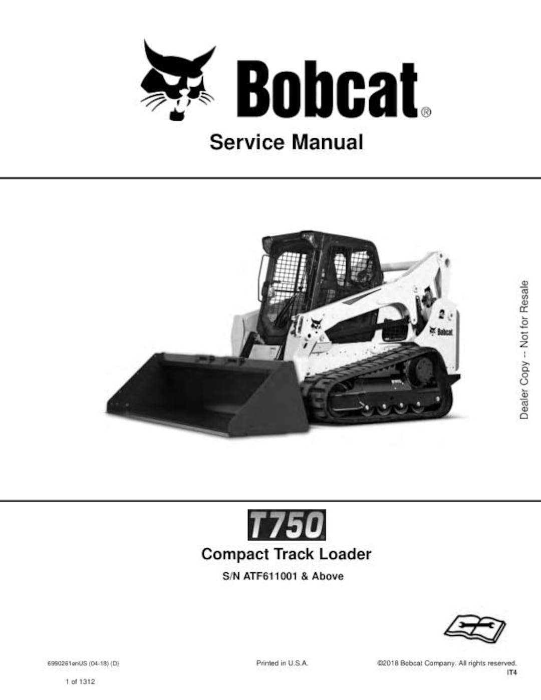 Bobcat Bobcat T750 Compact Track Loader Workshop Repair Manual - Etsy