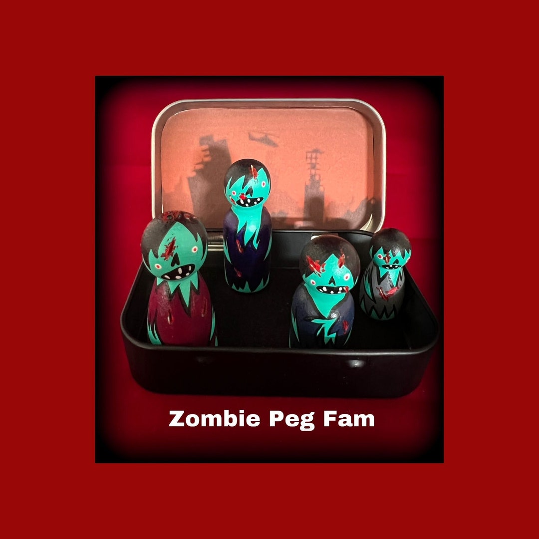Zombie Peg Fam Peg Doll, Peg People, Zombie Doll, Horror Doll ...