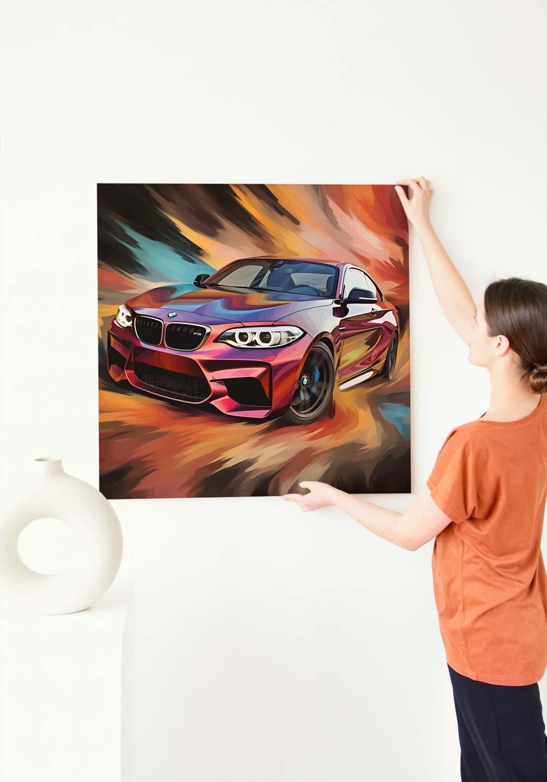 BMW M2, Abstract, Stunning, Wall Decor, Hanging, Sports Car, Art, German Vehicle, Colourful ...