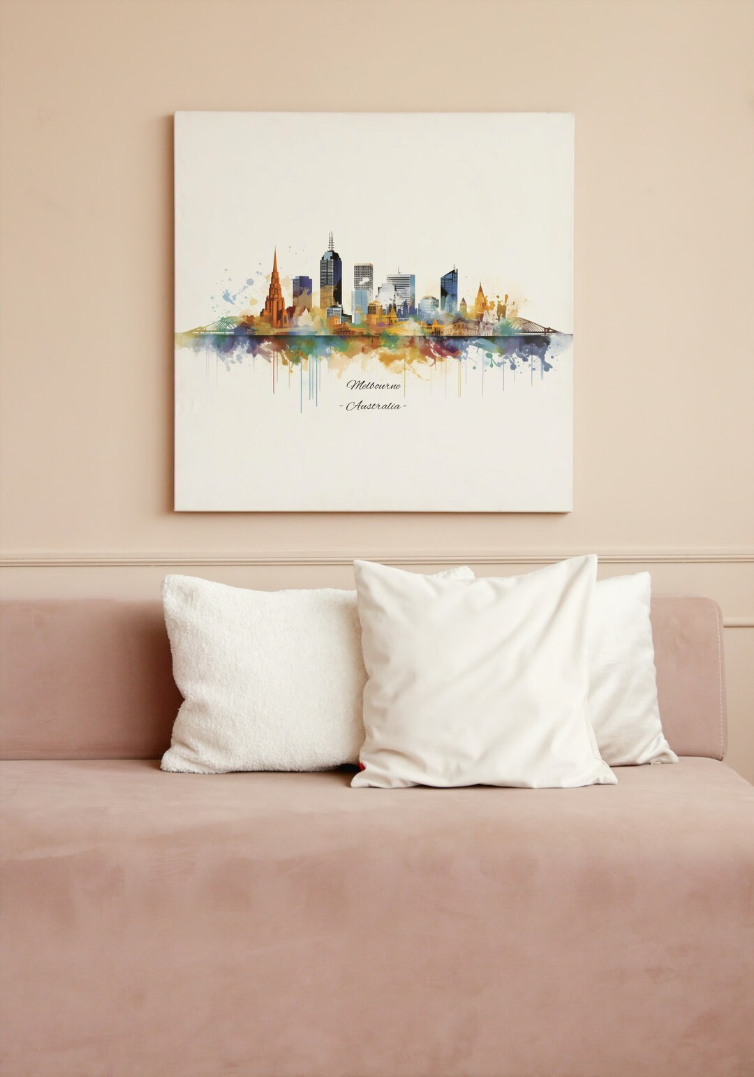 Melbourne Skyline Australia Poster Print, Skyline City, Abstract Art ...