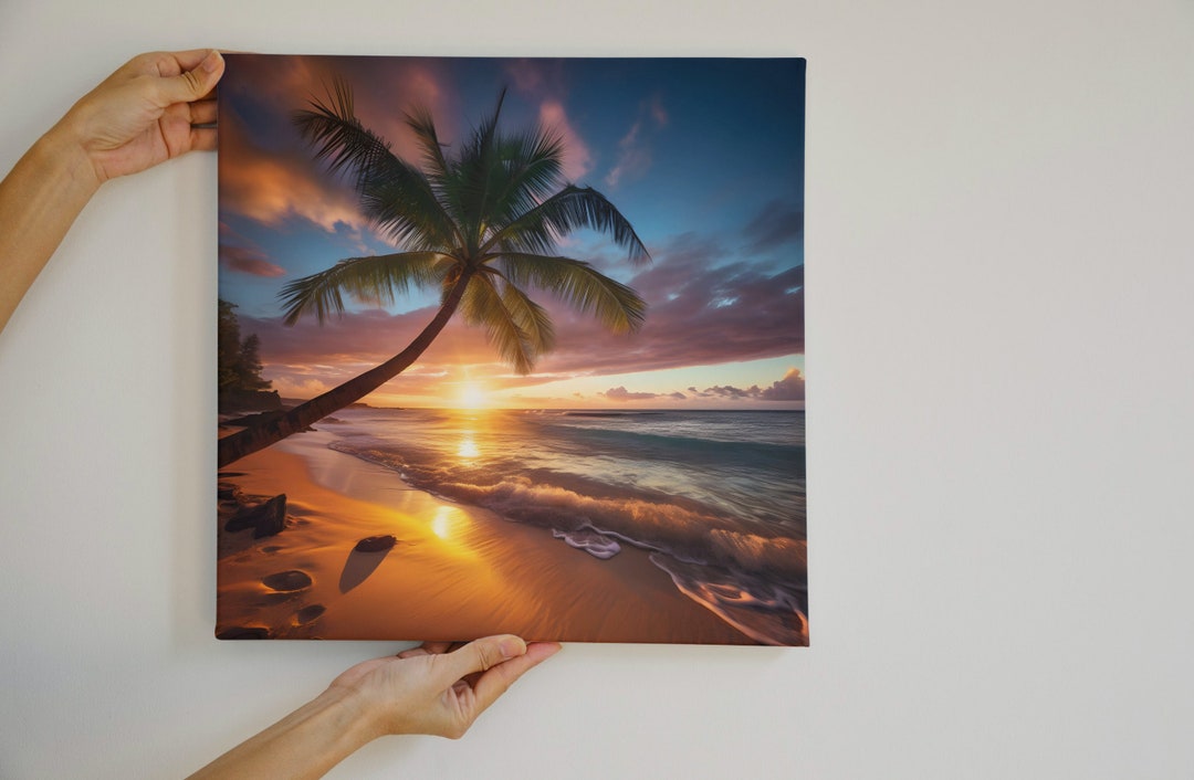NEW Custom, Stunning, Palm Tree, Beach Sunset, Relaxing, Colourful ...