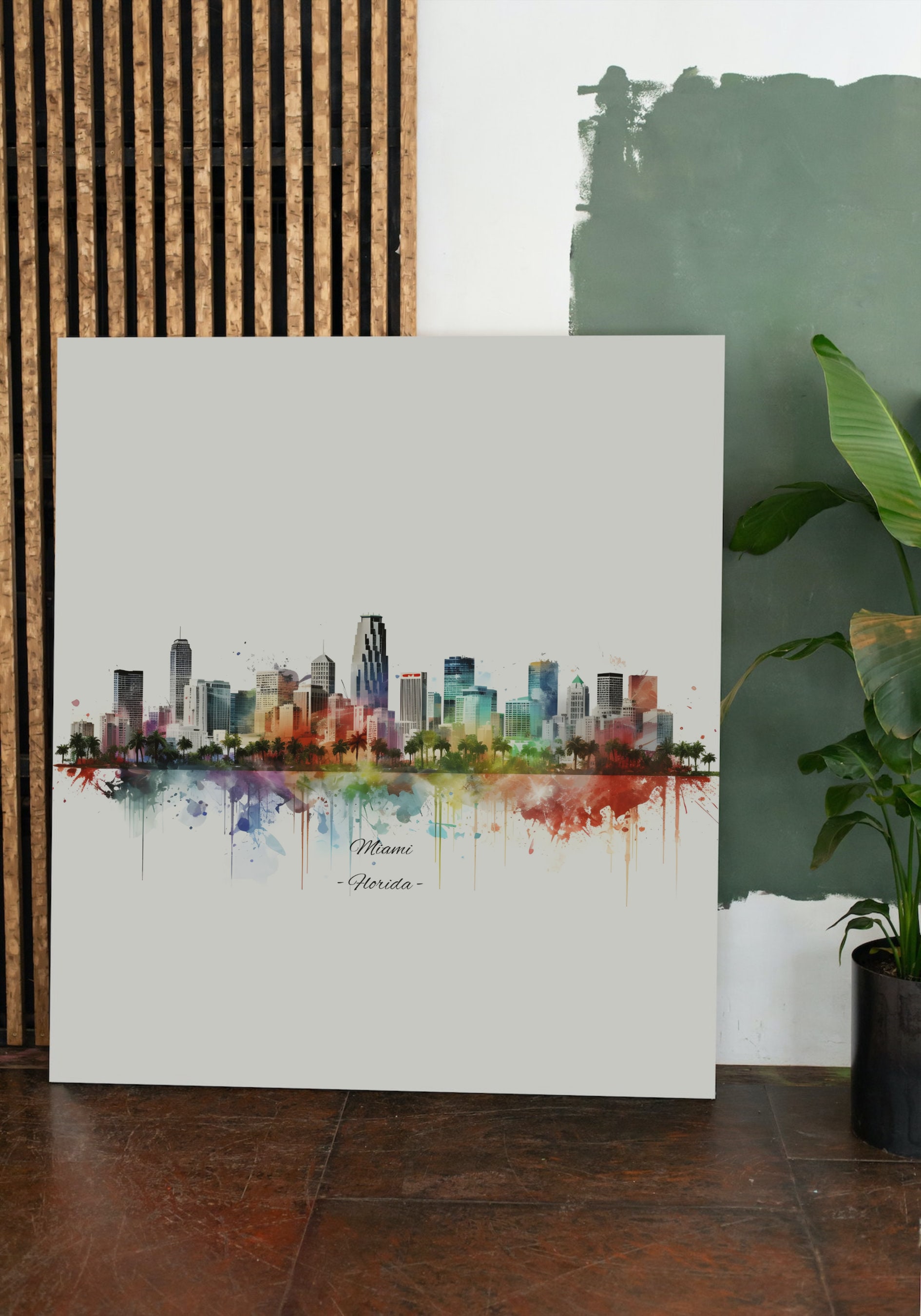 Miami Florida Skyline, Poster Print, Cityscape, City Picture, Skyline ...