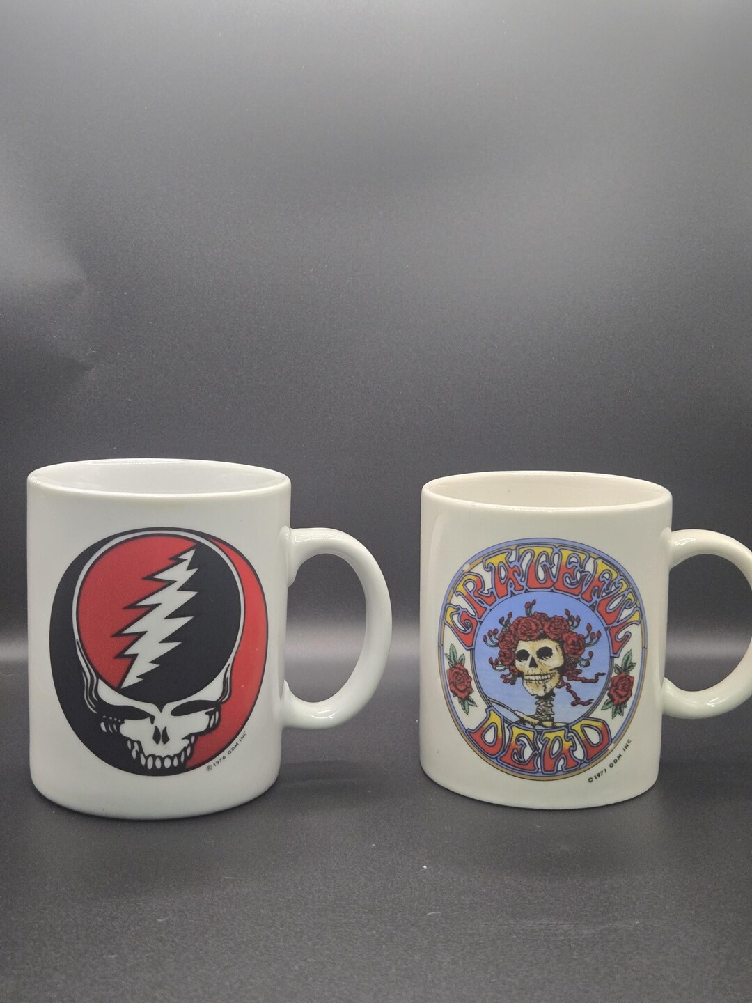 Grateful Dead Mug Set – Steal Your Face & Skeleton Roses Logos ...
