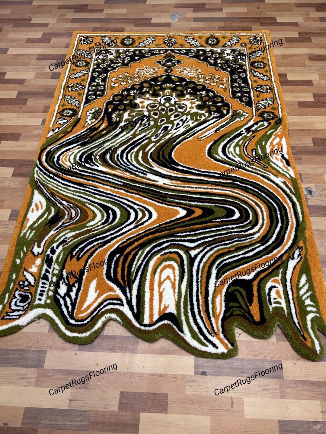 Custom Wave Melting Hand Tufted Melting Persian Abstract Design Tufted ...