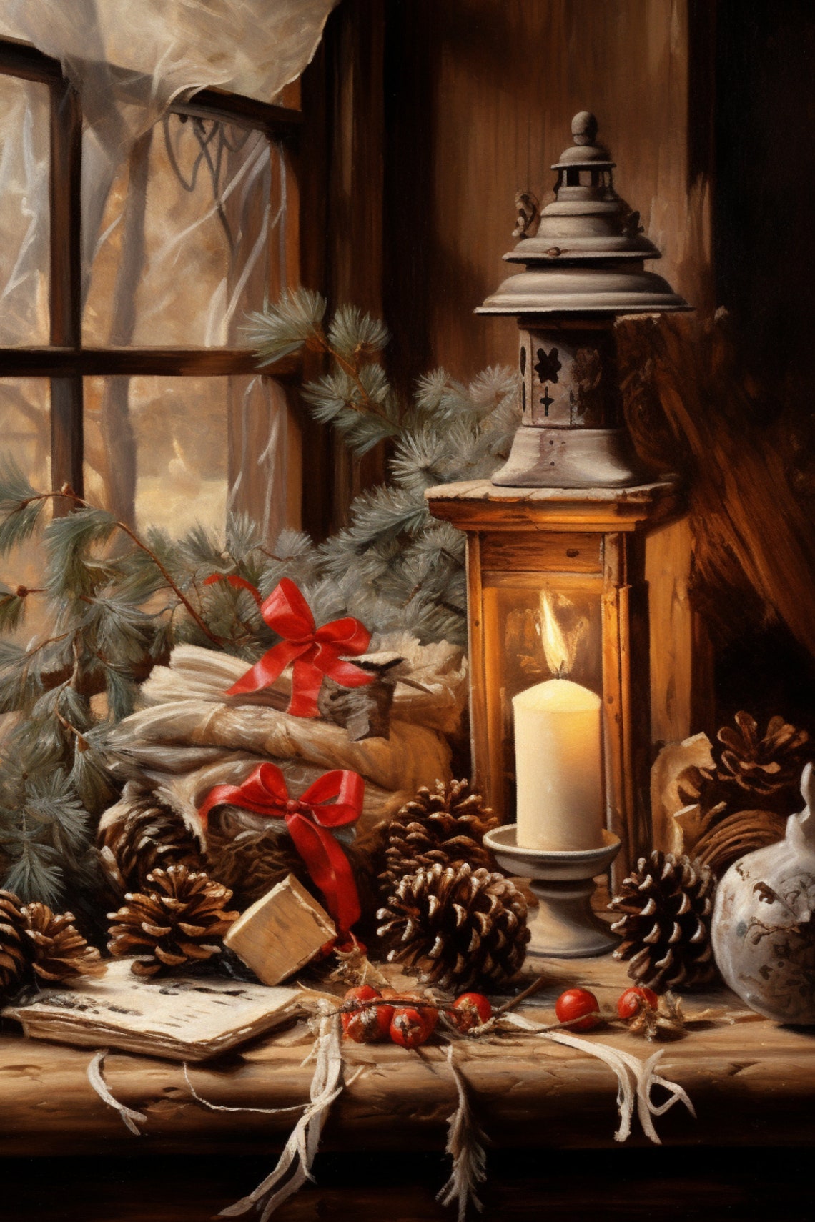 Christmas Still Life Printable Dark Xmas Print Christmas - Etsy