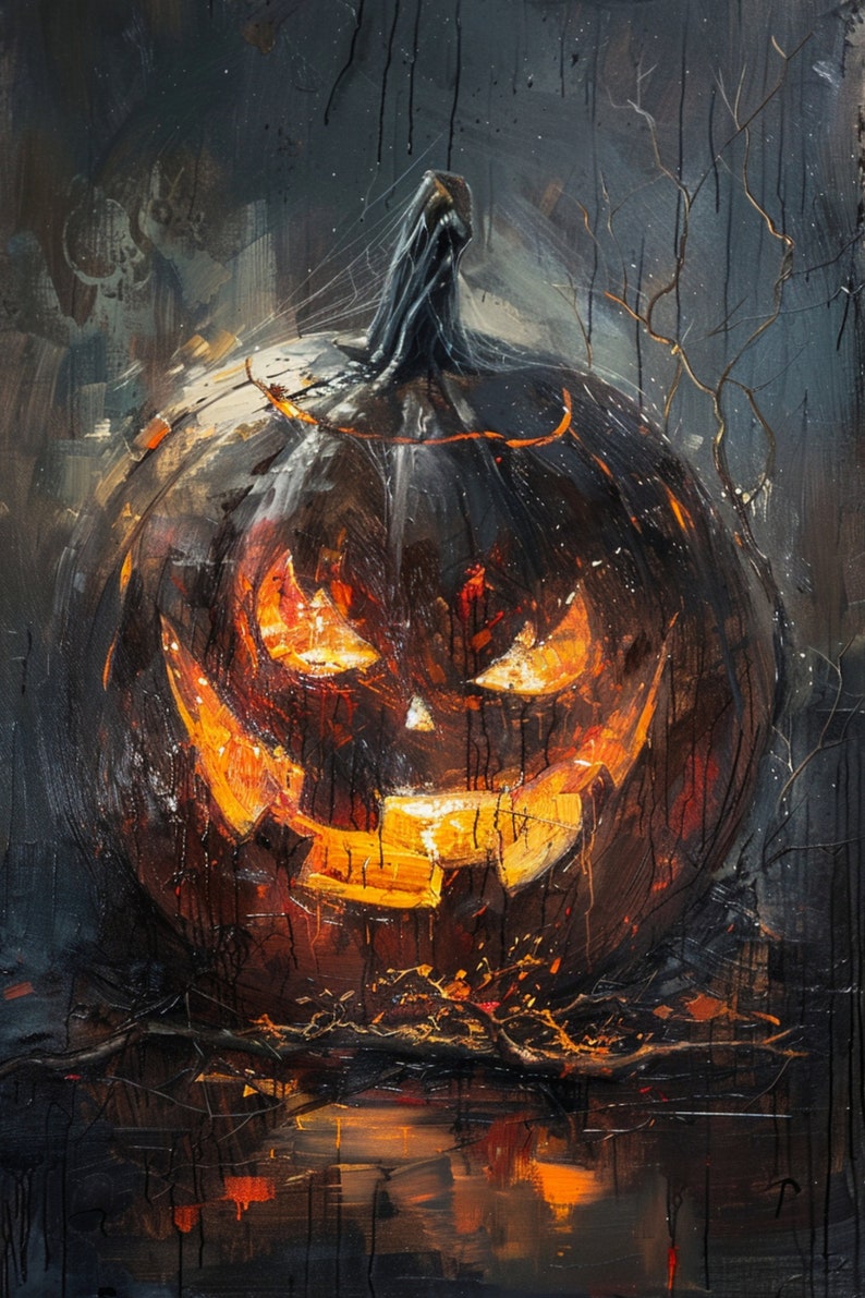 Halloween Printable Wall Art Halloween Pumpkin Print Spooky Pumpkin ...