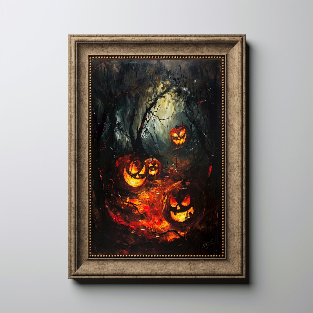Halloween Printable Wall Art Halloween Pumpkin Print Spooky Pumpkin ...
