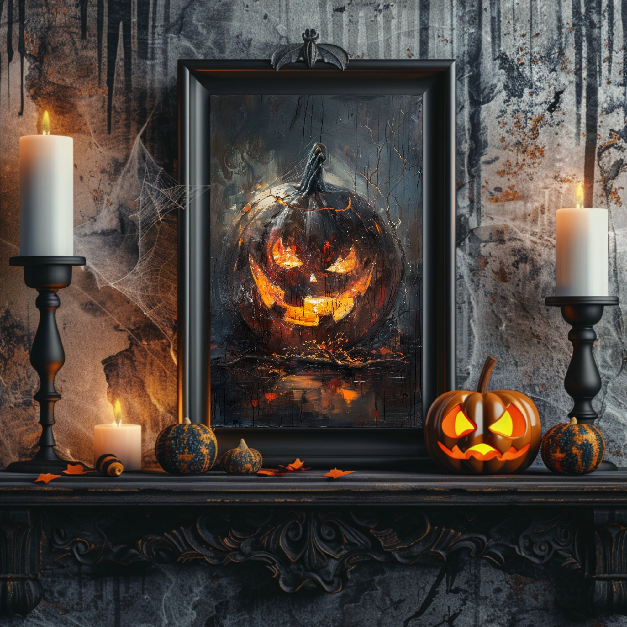 Halloween Printable Wall Art Halloween Pumpkin Print Spooky Pumpkin ...