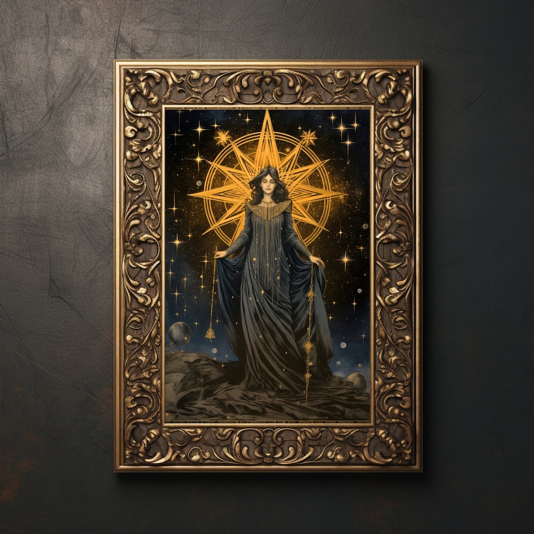 The Star Tarot Print Tarot Card Symbol Wall Art Ancient Dark Tarot ...