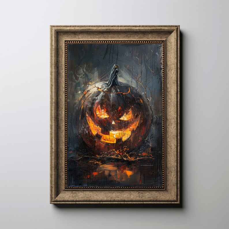 Halloween Printable Wall Art Halloween Pumpkin Print Spooky Pumpkin ...