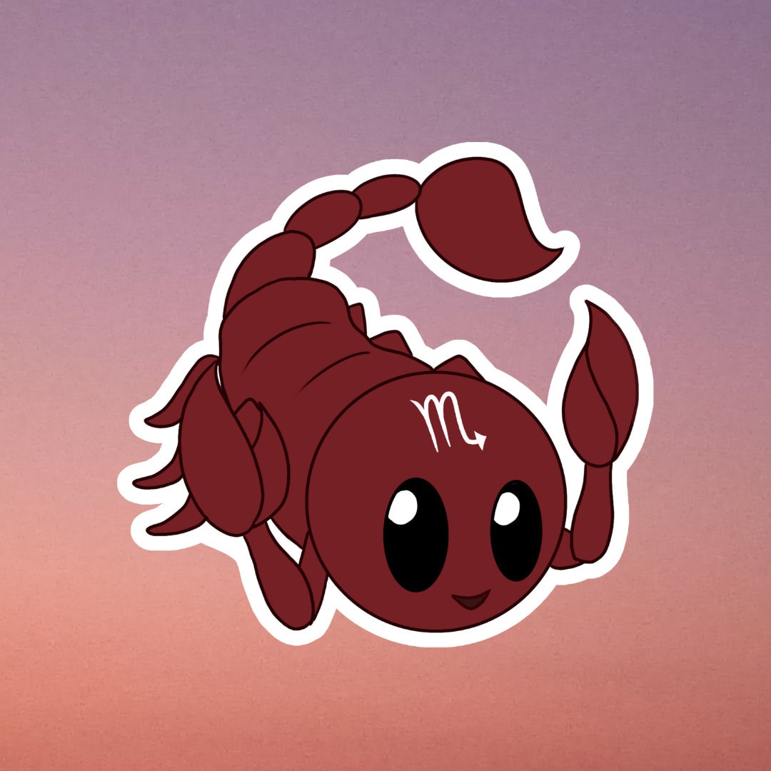 Kawaii Cute Scorpio Zodiac Constellation Waterproof Sticker - Etsy