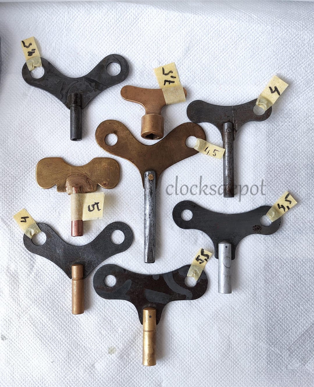 Lot Steel Brass Clock Keys Vintage Wind-up Key for Wall Mantle Clock ...