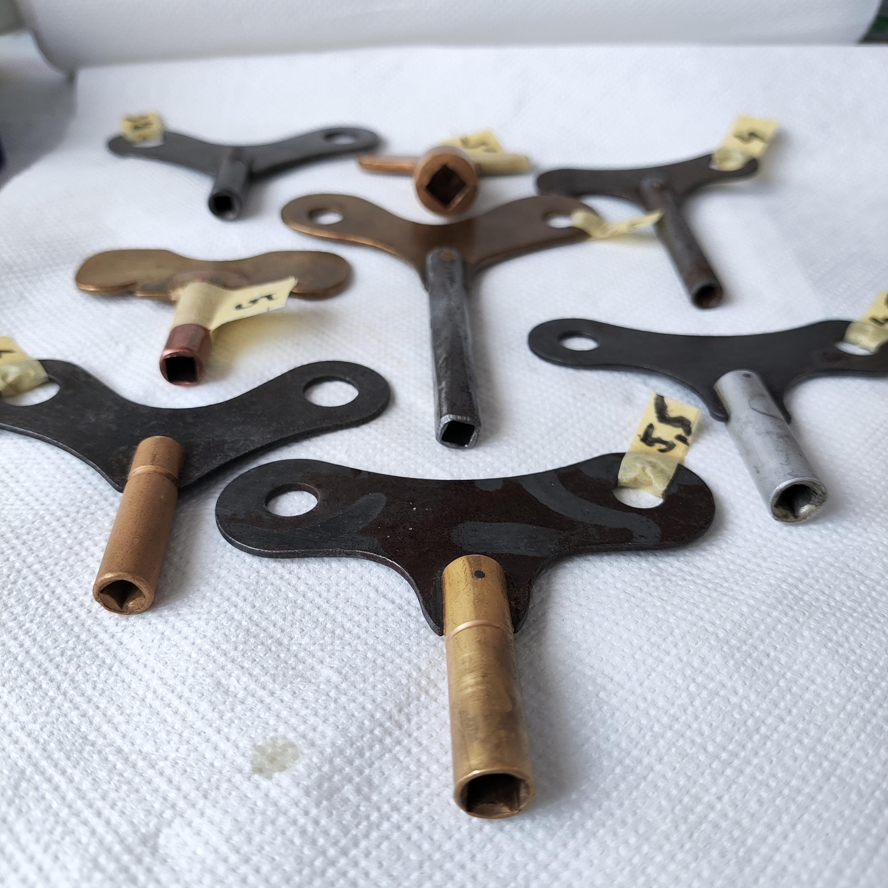 Lot Steel Brass Clock Keys Vintage Wind-up Key for Wall Mantle Clock ...