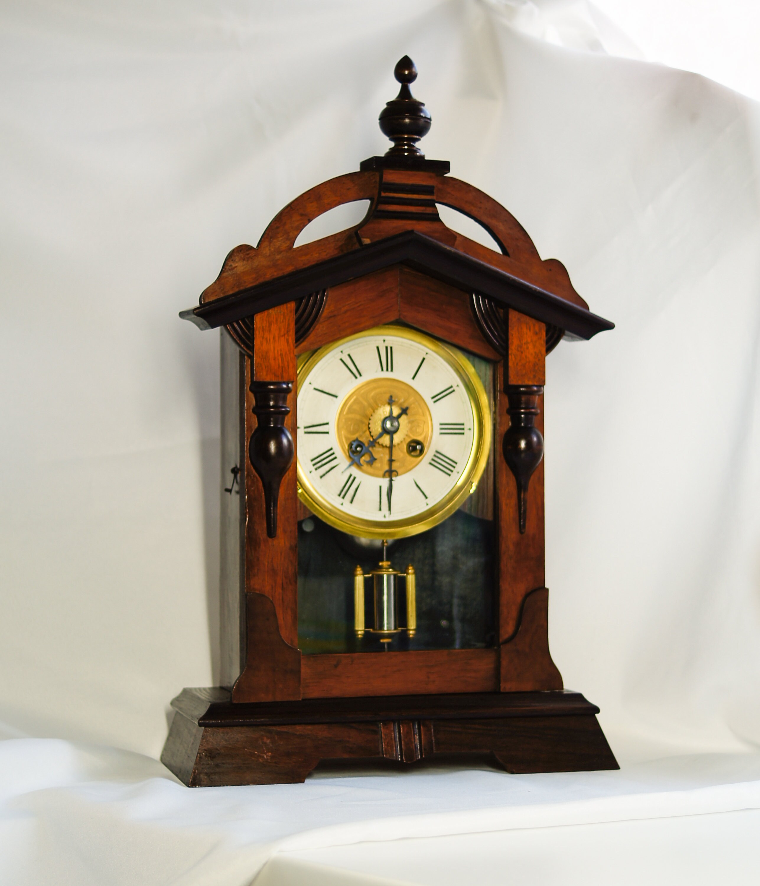 1924 Mechanical German Shelf Table Buffet Cabinet Clock by Friedrich ...