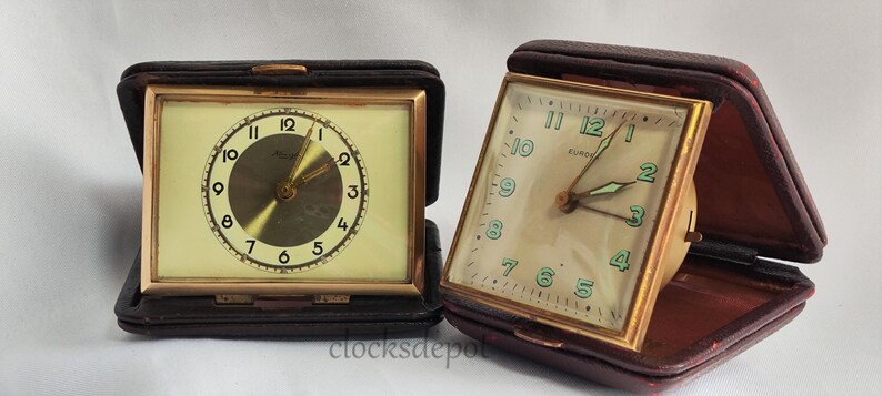 German Folding Travel Alarm Clocks Kienzle and Europa Set of 2 - Etsy