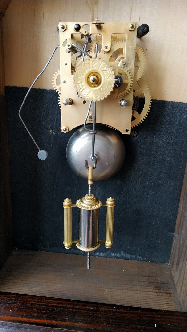 1924 Mechanical German Shelf Table Buffet Cabinet Clock by Friedrich ...