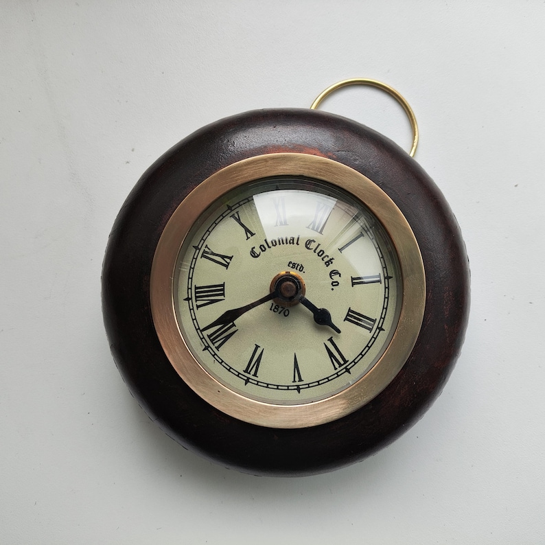 Vintage Handcrafted Small Hanging Wall Clock for Home & Office Colonial ...