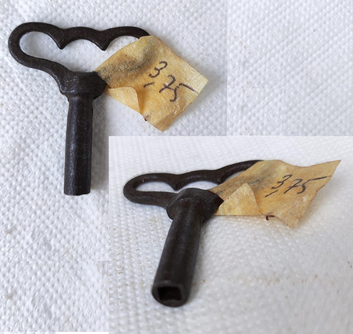 Steel Iron Old Clock Key Vintage Wind-up Key for Wall Mantle Clock for ...