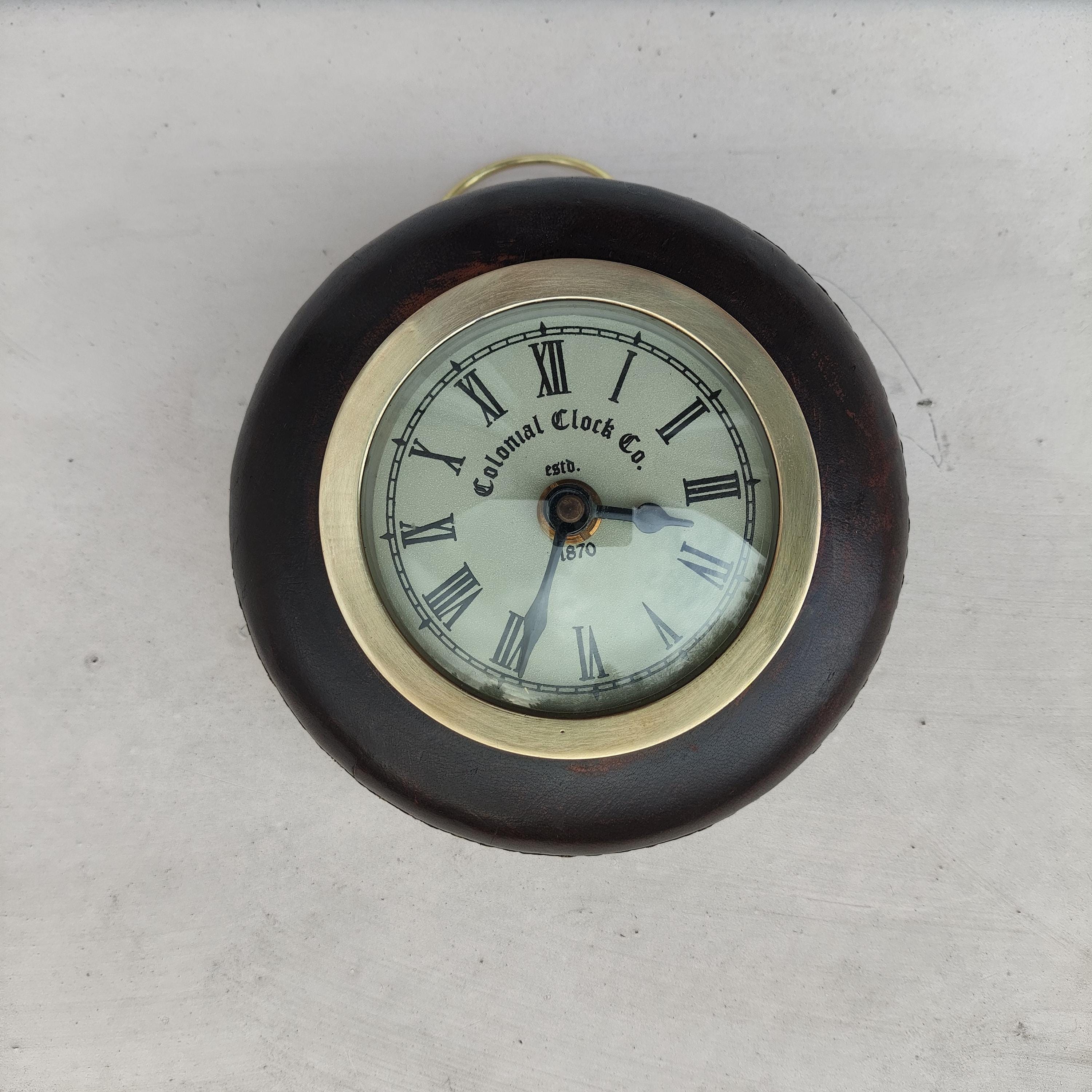 Vintage Handcrafted Small Hanging Wall Clock for Home & Office Colonial ...