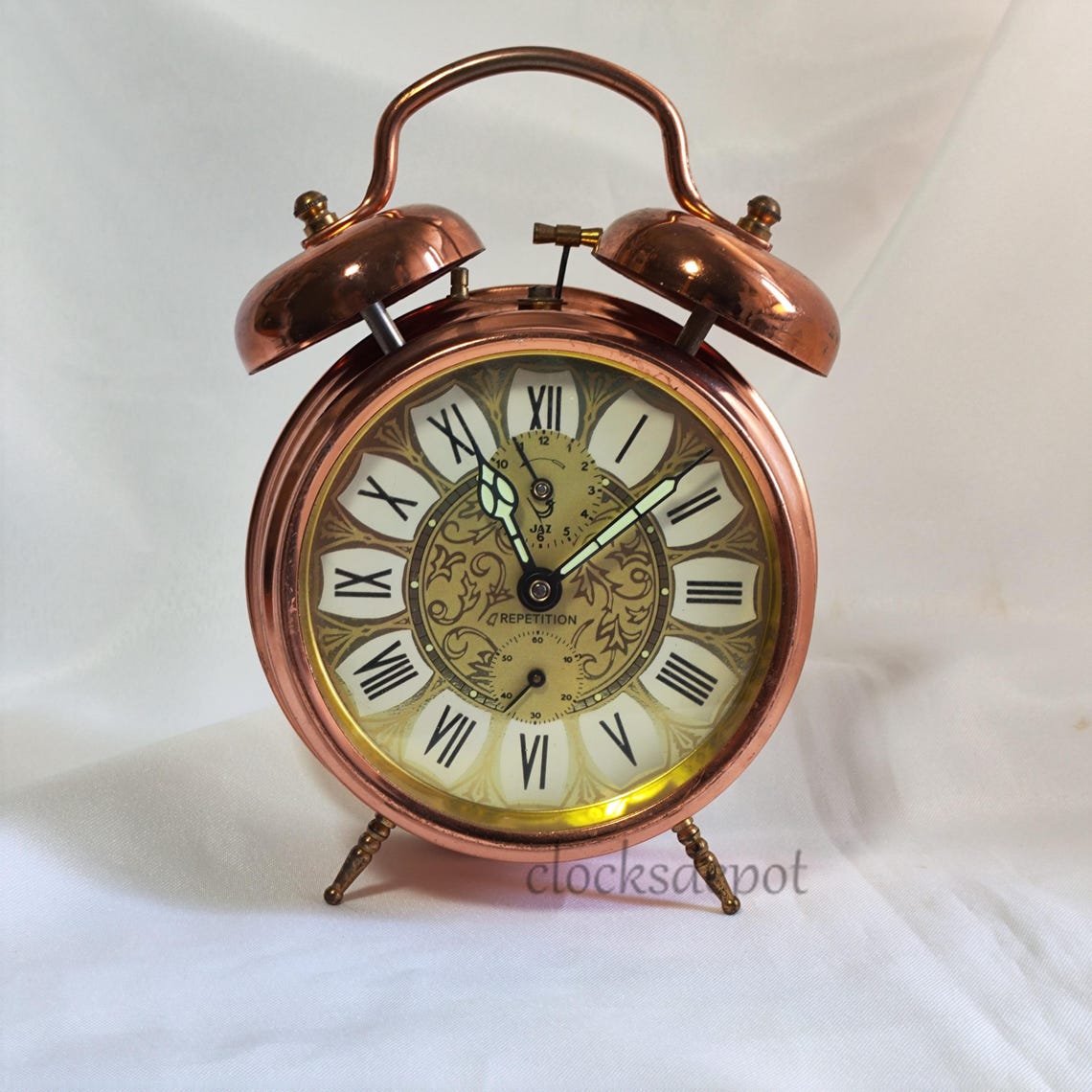 1985 Jaz French Copper Wind-up Alarm Clock 2 Bells Working Condition - Etsy