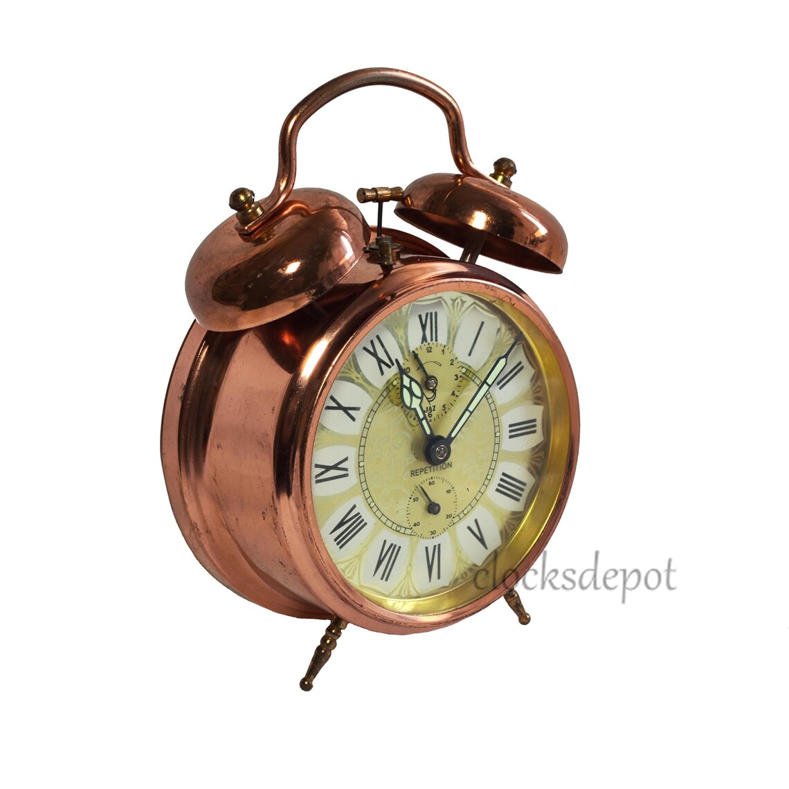 1985 Jaz French Copper Wind-up Alarm Clock 2 Bells Working Condition - Etsy