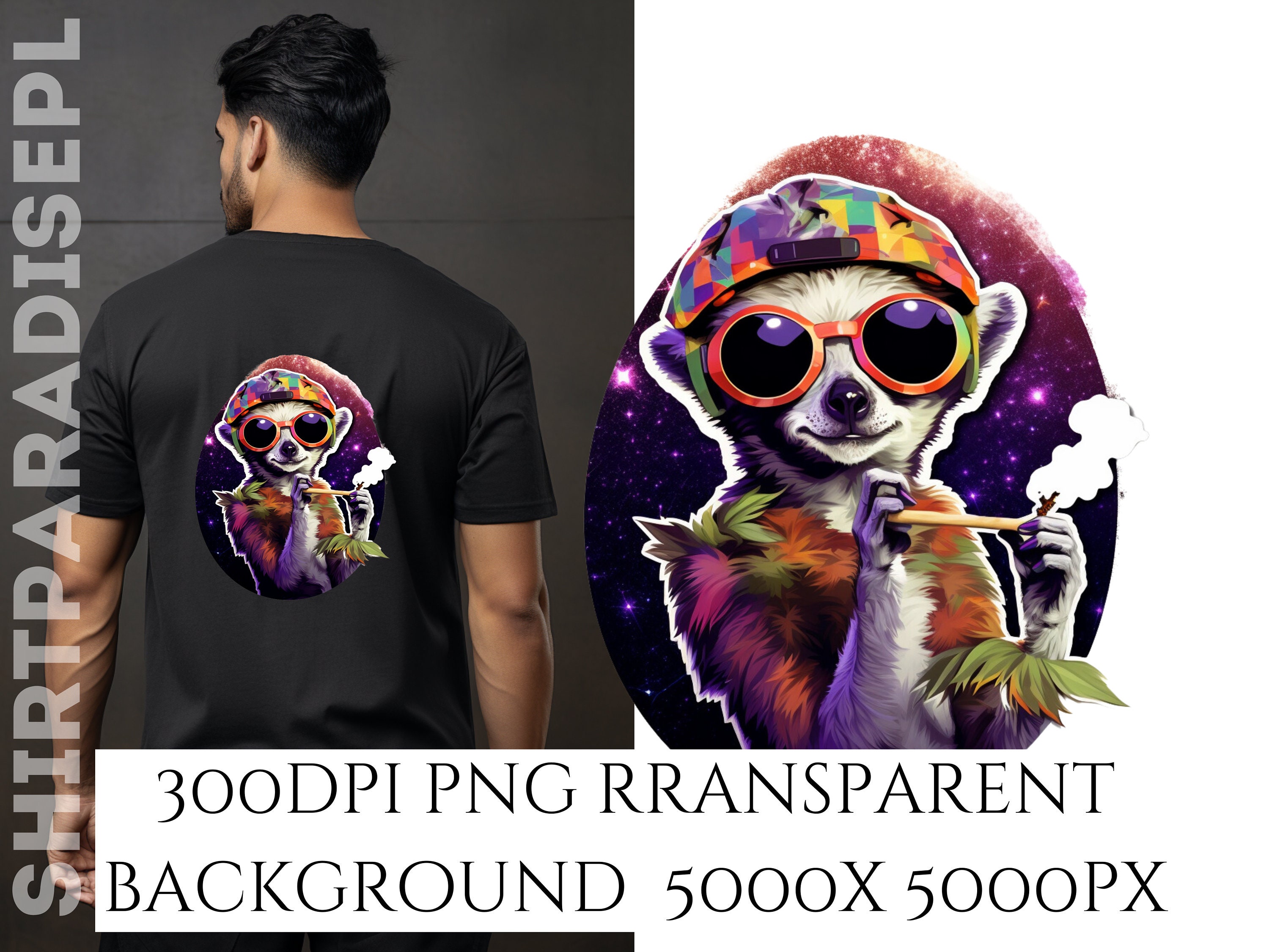 Smoking Sloth Psychedelic SVG Sublimation Trippy Weed Leaf Design With ...