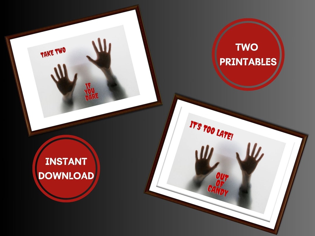 Trick or Treat Eerie Halloween Take Two Sign Bundle Instant - Etsy