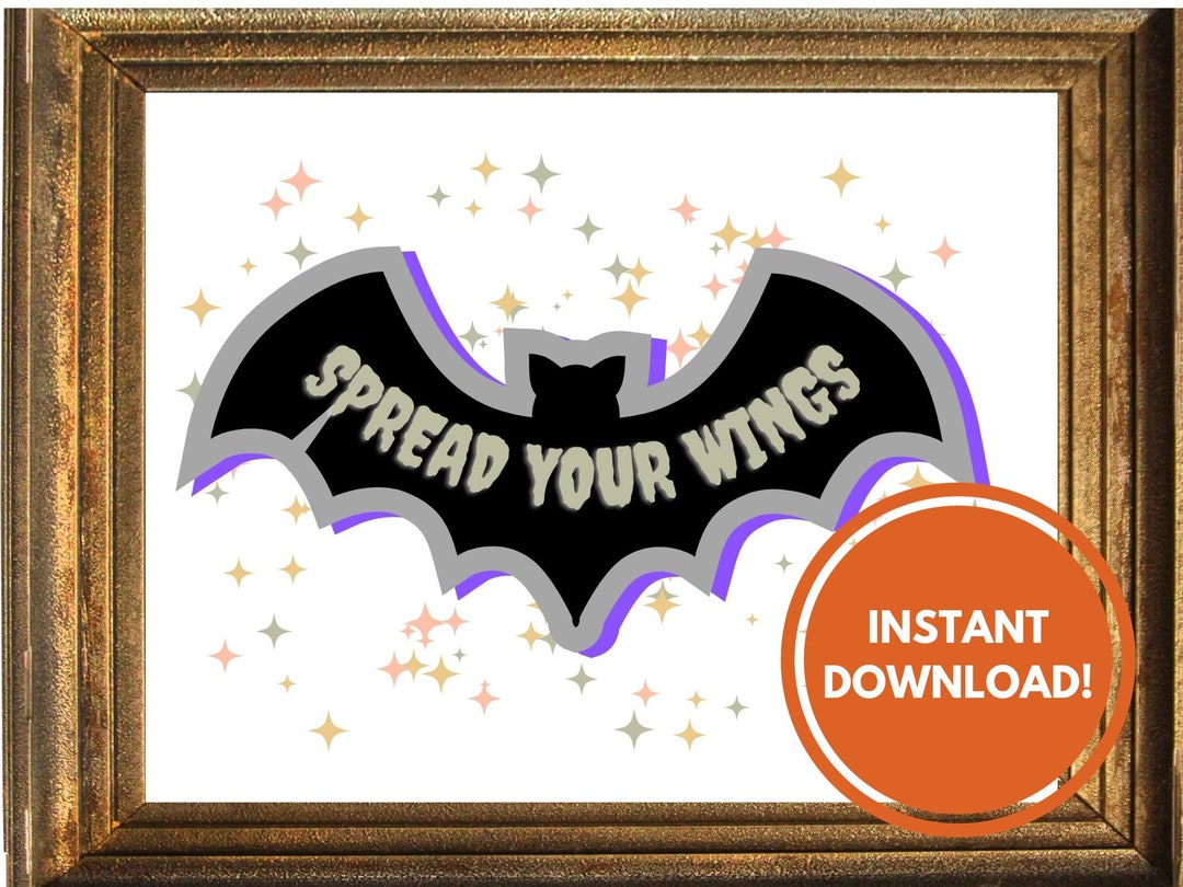 Halloween Motivational Bat Wall Art - Etsy