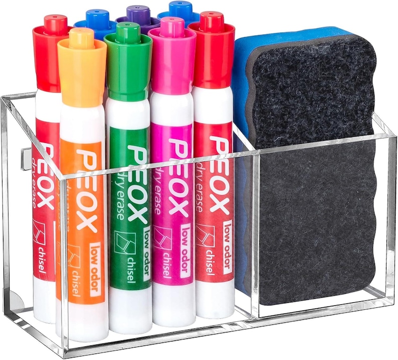 Magnetic Acrylic Dry Erase Marker Holder: Whiteboard Organizer - Etsy