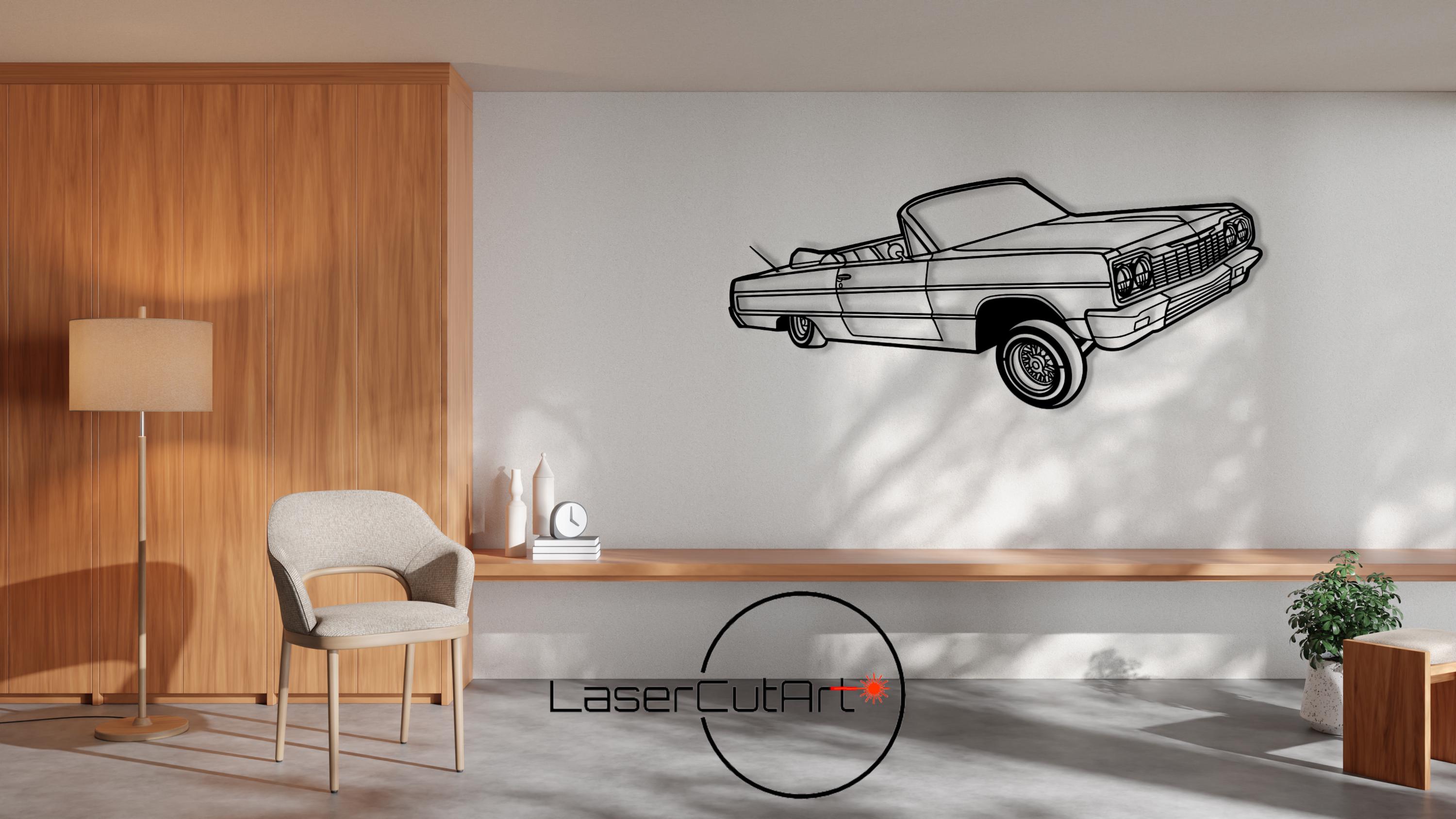 Impala 1964 Convertible Lowrider, DXF Cut File, Svg Cut File for Cricut ...