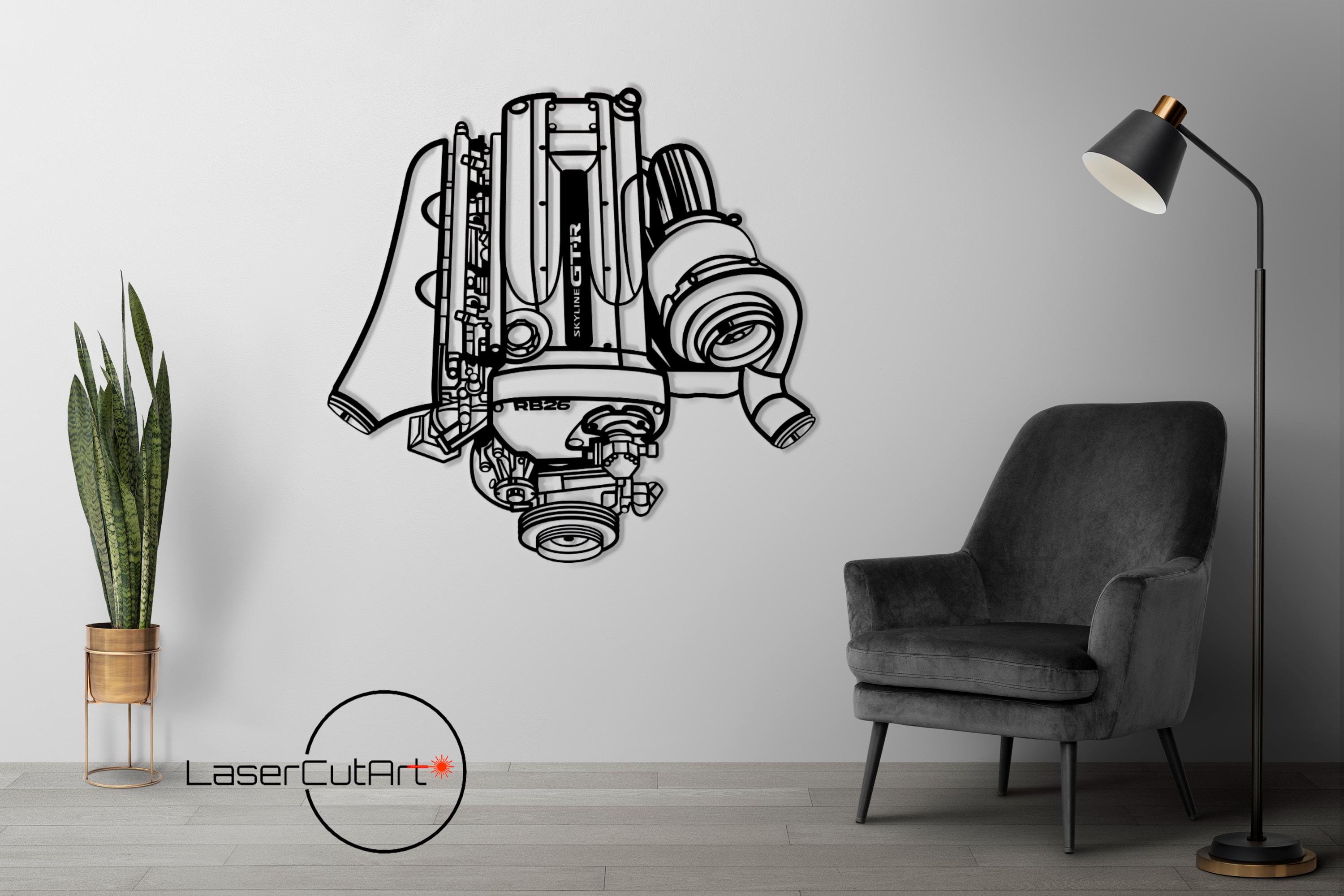 RB26 DETT Metal Engine Block DXF Cut File, Svg Cut File for Cricut, Dxf ...