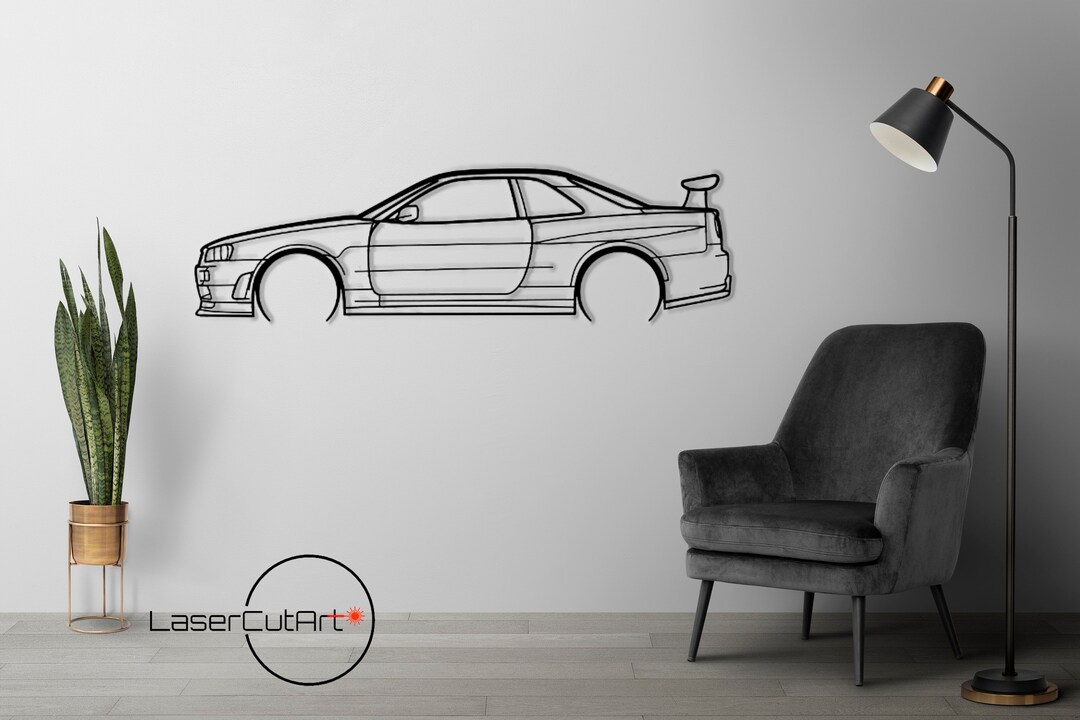 GT-R R34, GT-R, R34, Gtr, DXF Cut File, Svg Cut File for Cricut, Dxf ...