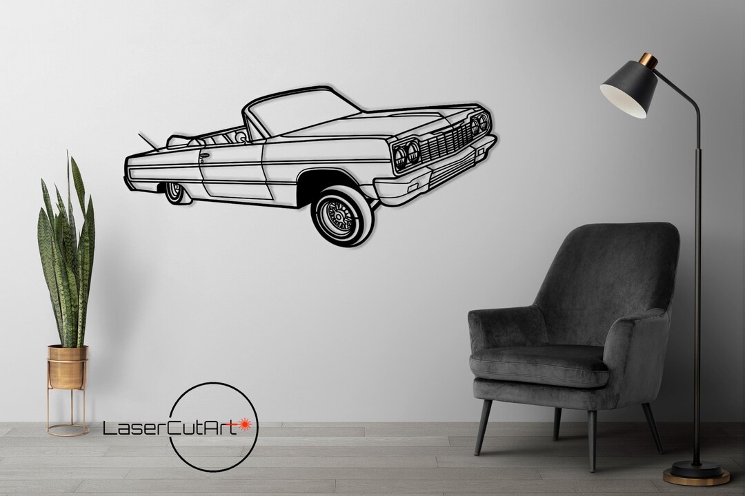 Impala 1964 Convertible Lowrider, DXF Cut File, Svg Cut File for Cricut ...