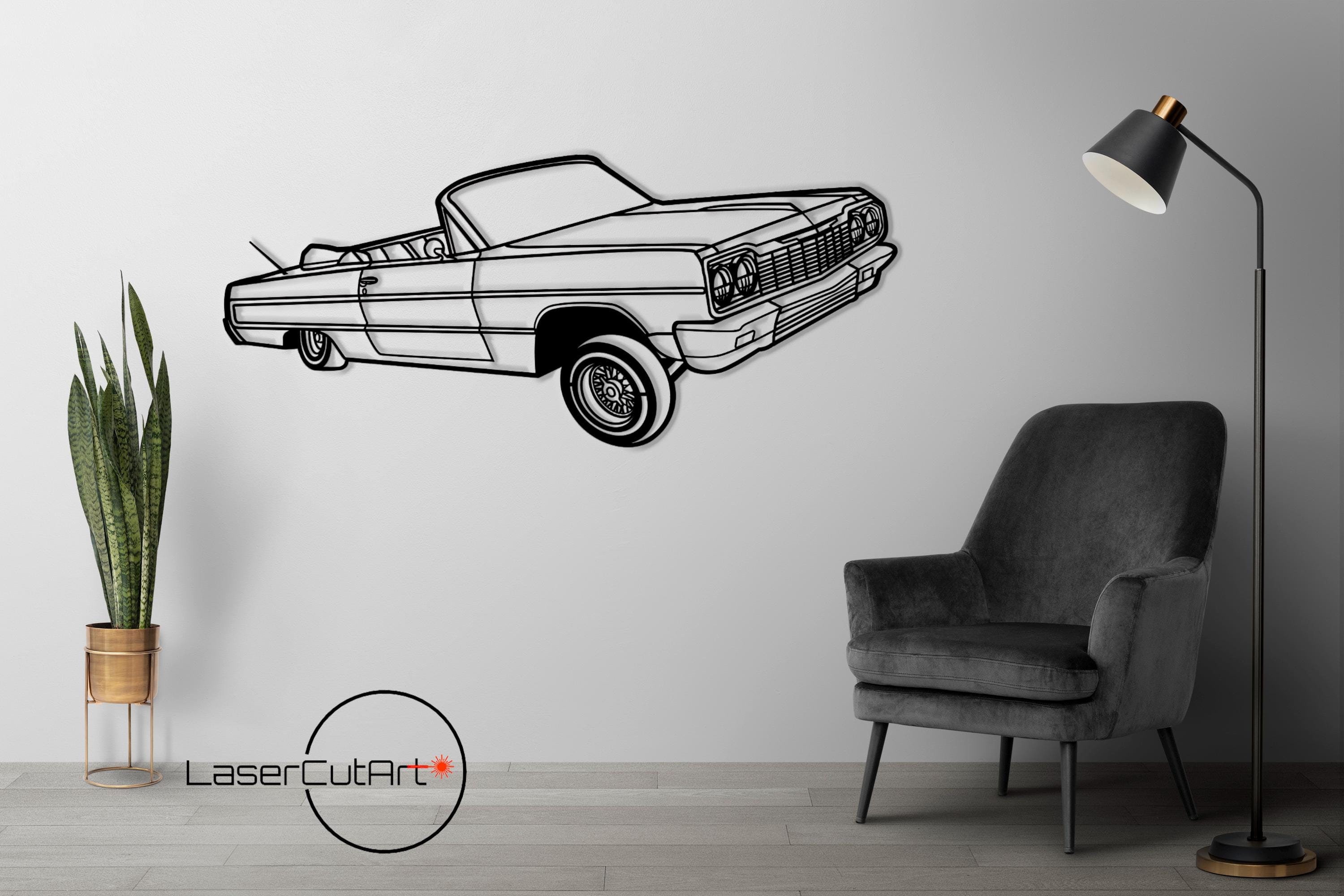 Impala 1964 Convertible Lowrider, DXF Cut File, Svg Cut File for Cricut ...