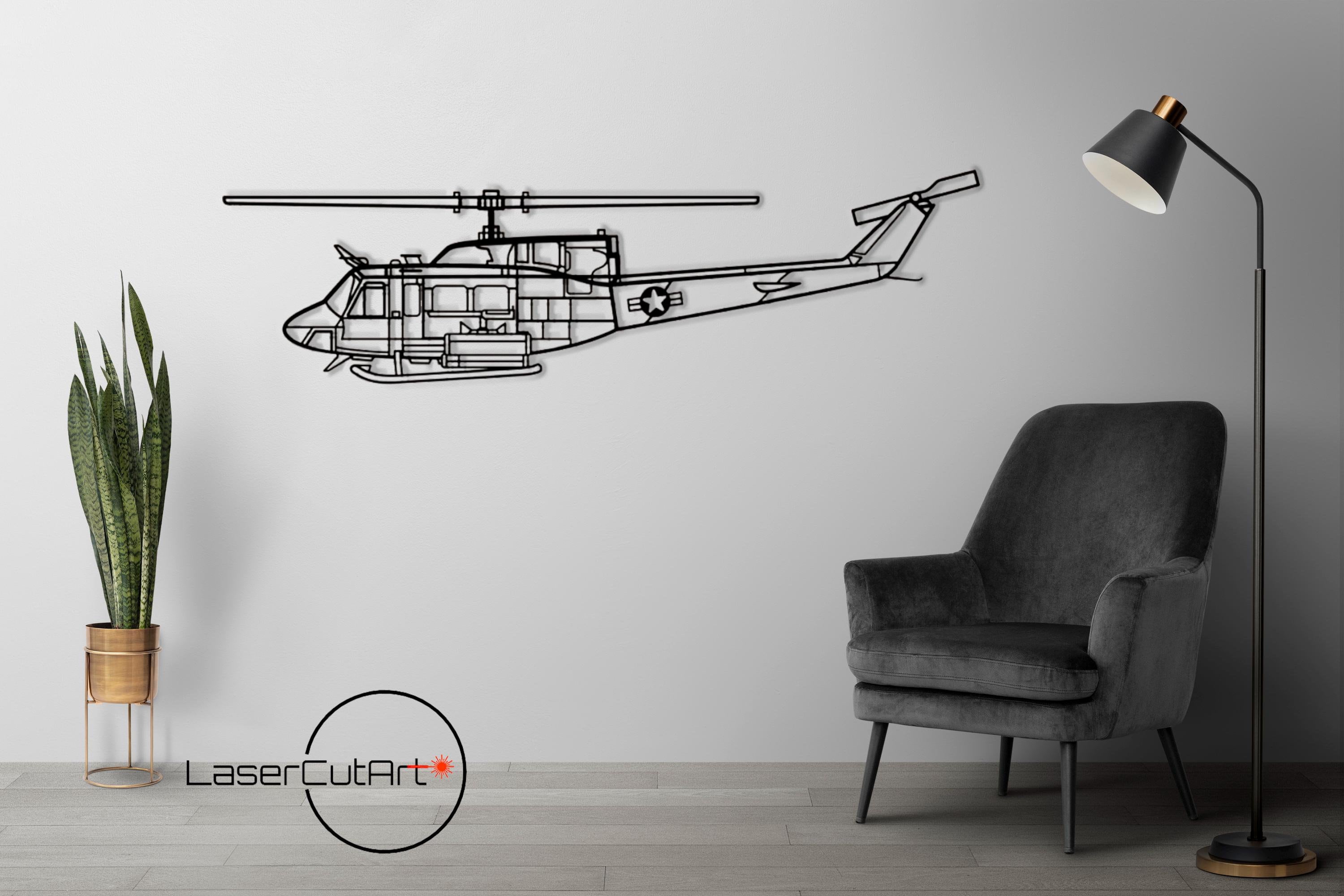 UH-1H Huey, Helicopter, DXF Cut File, Svg Cut File for Cricut, Dxf ...