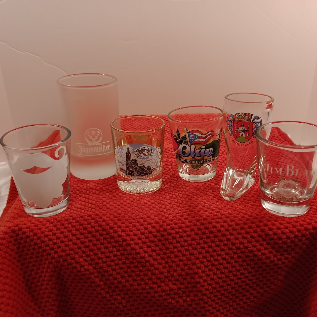 Set of 6 Vintage Shot Glass Variety - Etsy