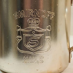 Set of 2 Smirnoff Mule Copper Moscow Mule Embossed Logo Mug Cups Unique ...