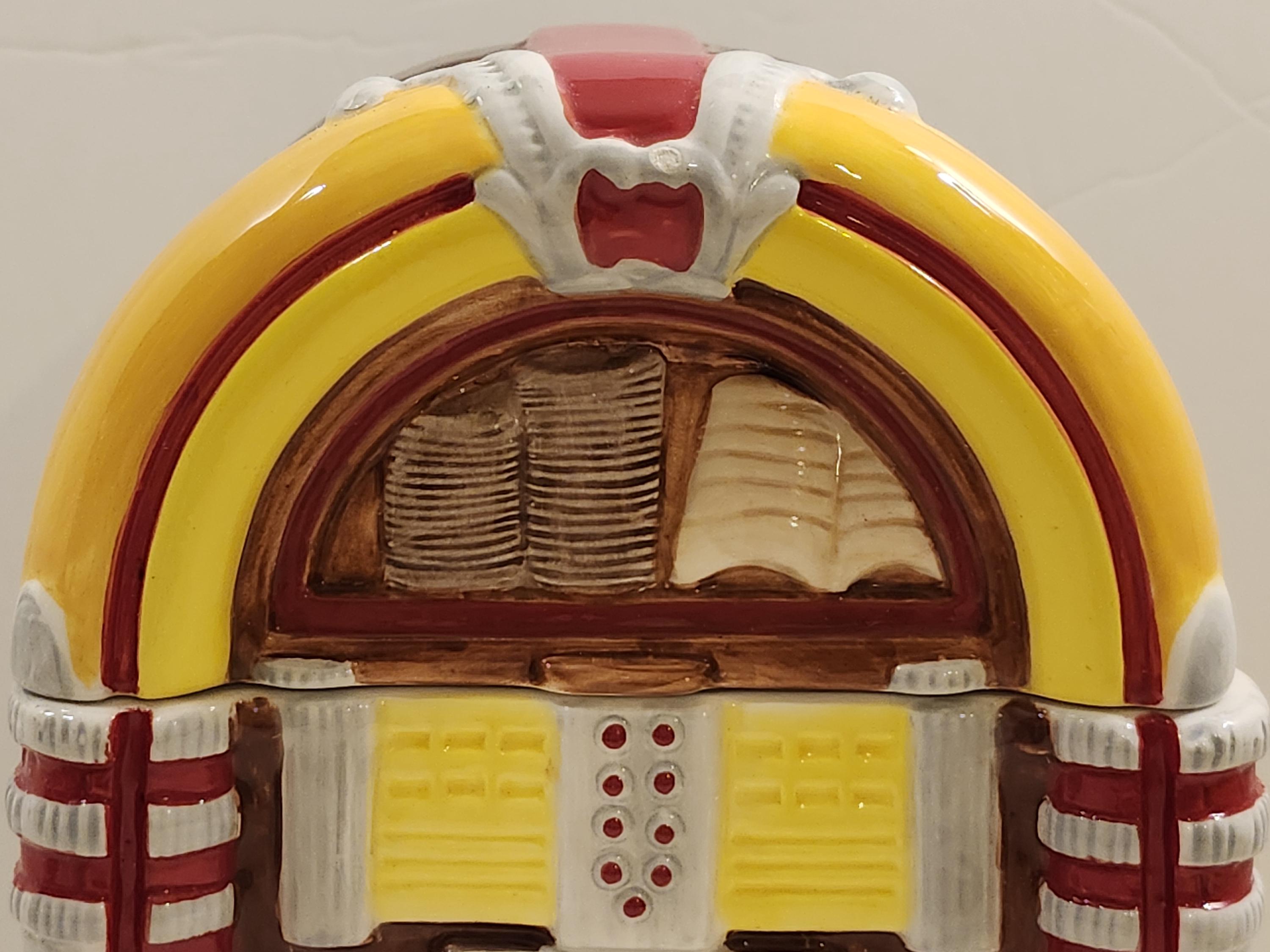 Vintage Retro American Diner Jukebox Tabletop Cookie Jar Wurlitzer ...