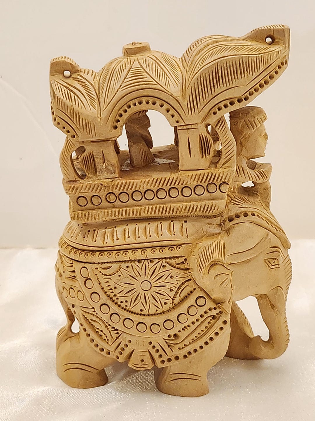 Vintage Handcrafted Wooden Royal Indian Ambabari Elephant Figurine ...