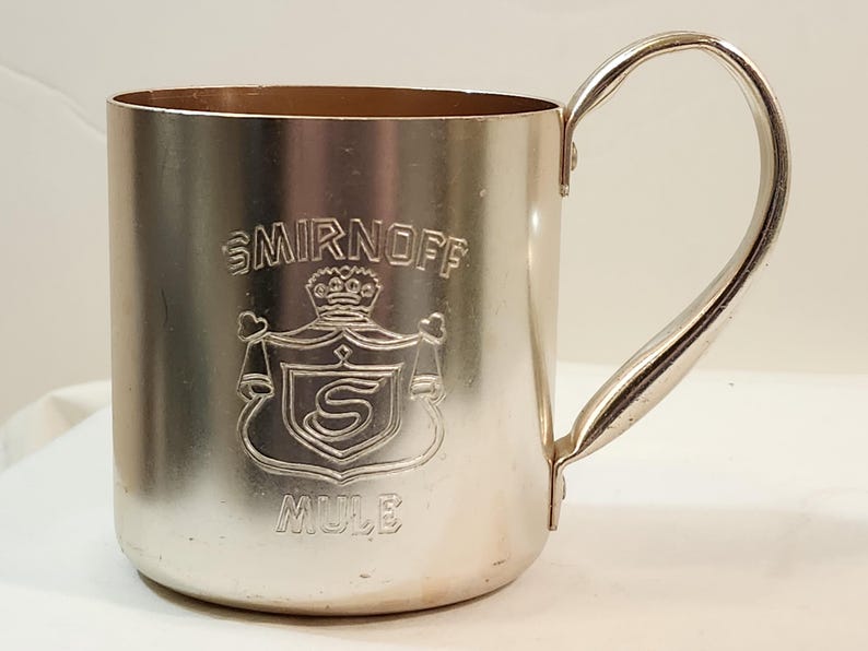 Set of 2 Smirnoff Mule Copper Moscow Mule Embossed Logo Mug Cups Unique ...