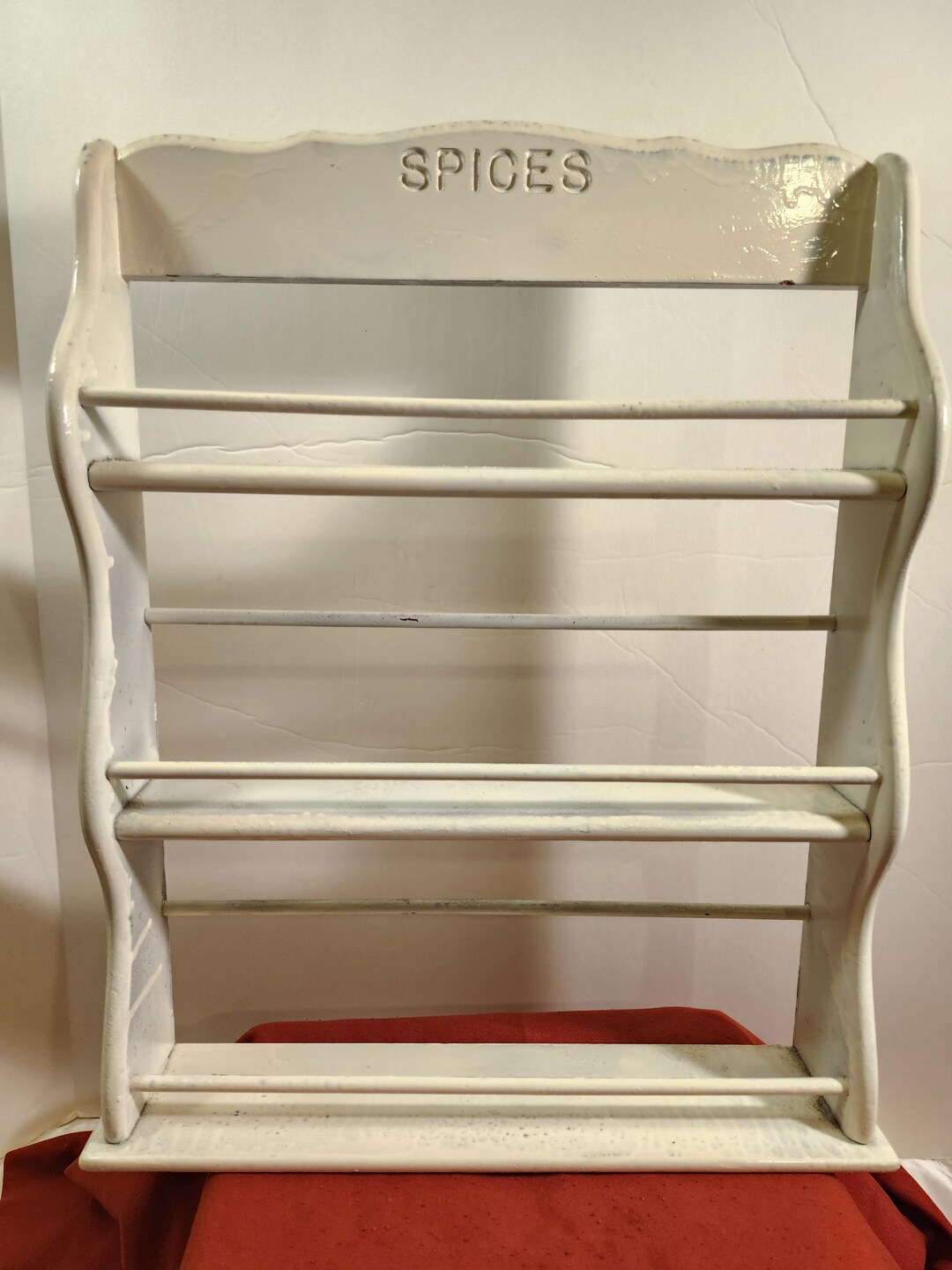 Vintage 3 Tier Wooden spices Rack/ Organizer Wall Hanging or Counter ...