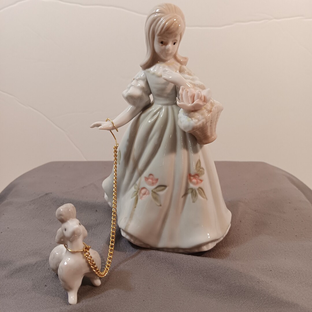Vintage Lenwile China Ardalt Girl Walking Dog Figurine #7426 Japan Collectible - Etsy