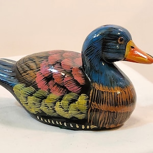 Vintage Small Hand Painted Ceramic Colorful Ceramic Sitting Duck ...