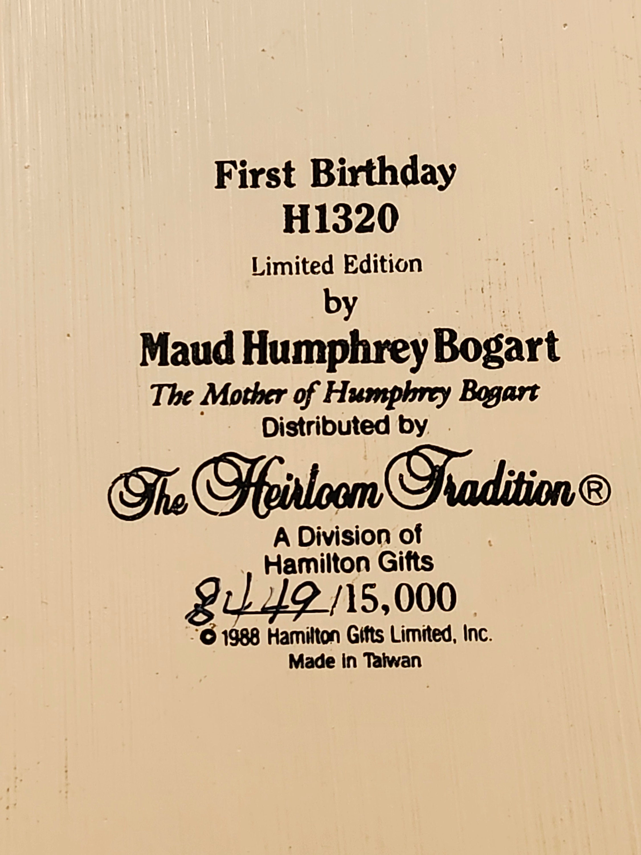 Vintage 1988 Hamilton Gifts Limited Edition "first Birthday" Figurine ...