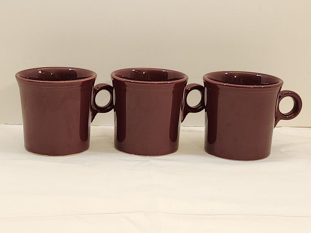 Set of 3 Fiestaware Cinnabar O Ring Handle Mug Coffee Cups HLC Homer ...