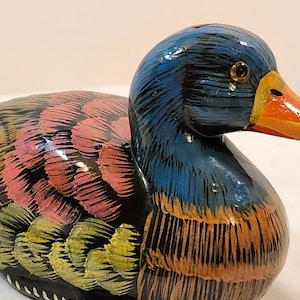Vintage Small Hand Painted Ceramic Colorful Ceramic Sitting Duck ...