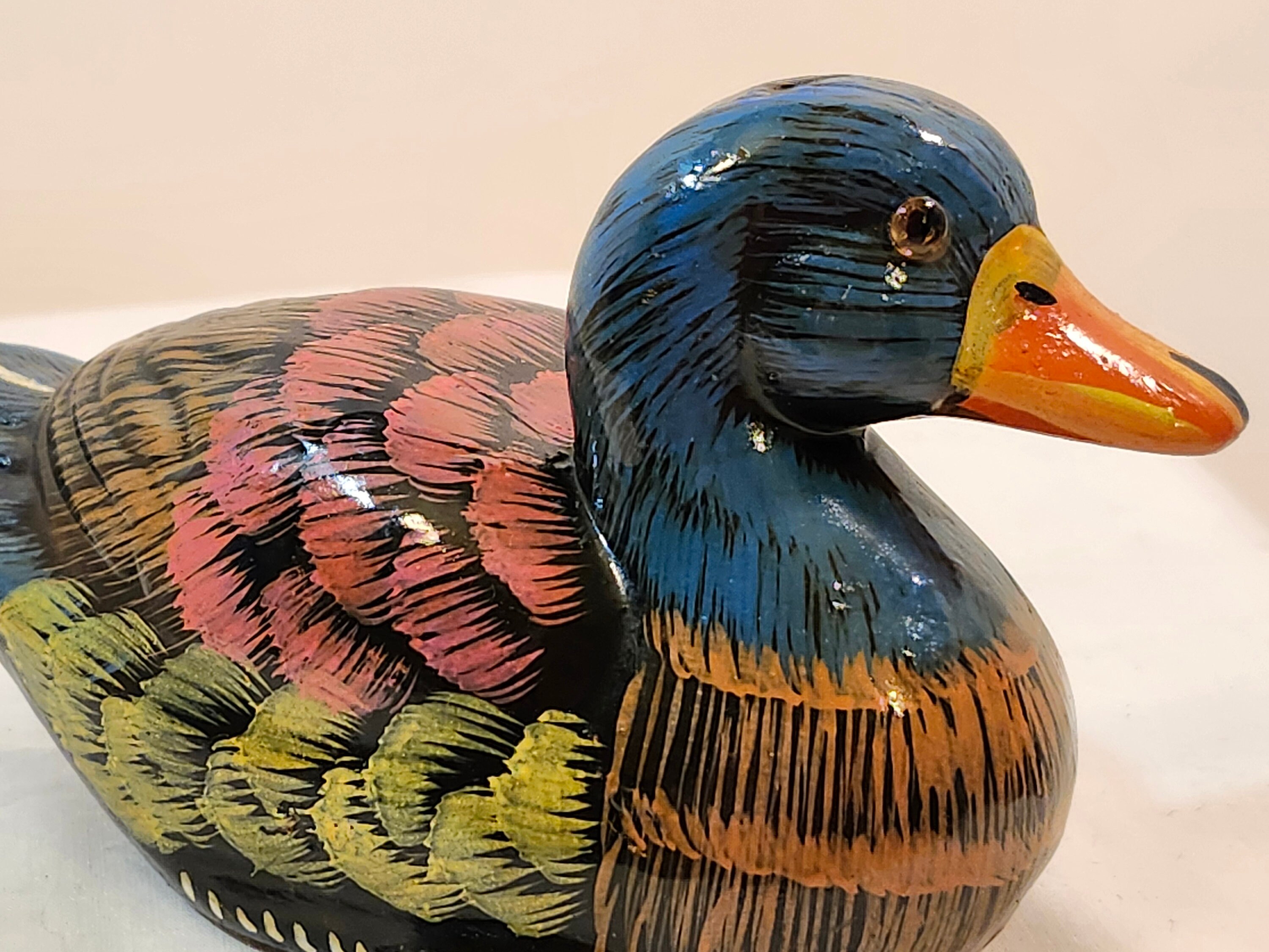 Vintage Small Hand Painted Ceramic Colorful Ceramic Sitting Duck ...
