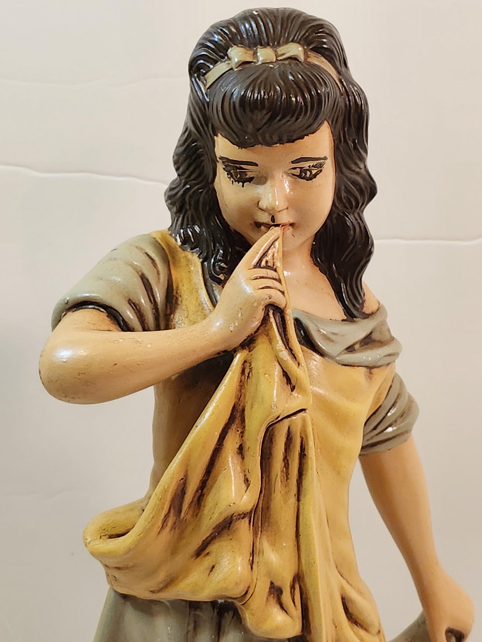 Vintage Atlantic Mold Hand Painted Ceramic Fairy Tale/ Peasant Girl ...