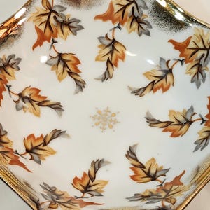 Vintage Trimont Ware Porcelain Bowl Autumn/ Fall Leaves 22KT Gold Rim ...